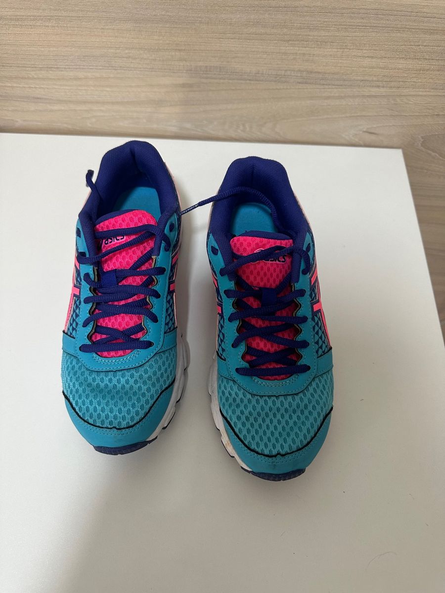 Tênis Asics 35 Azul com Rosa | Tênis Feminino Asics Usado 87402972 | enjoei