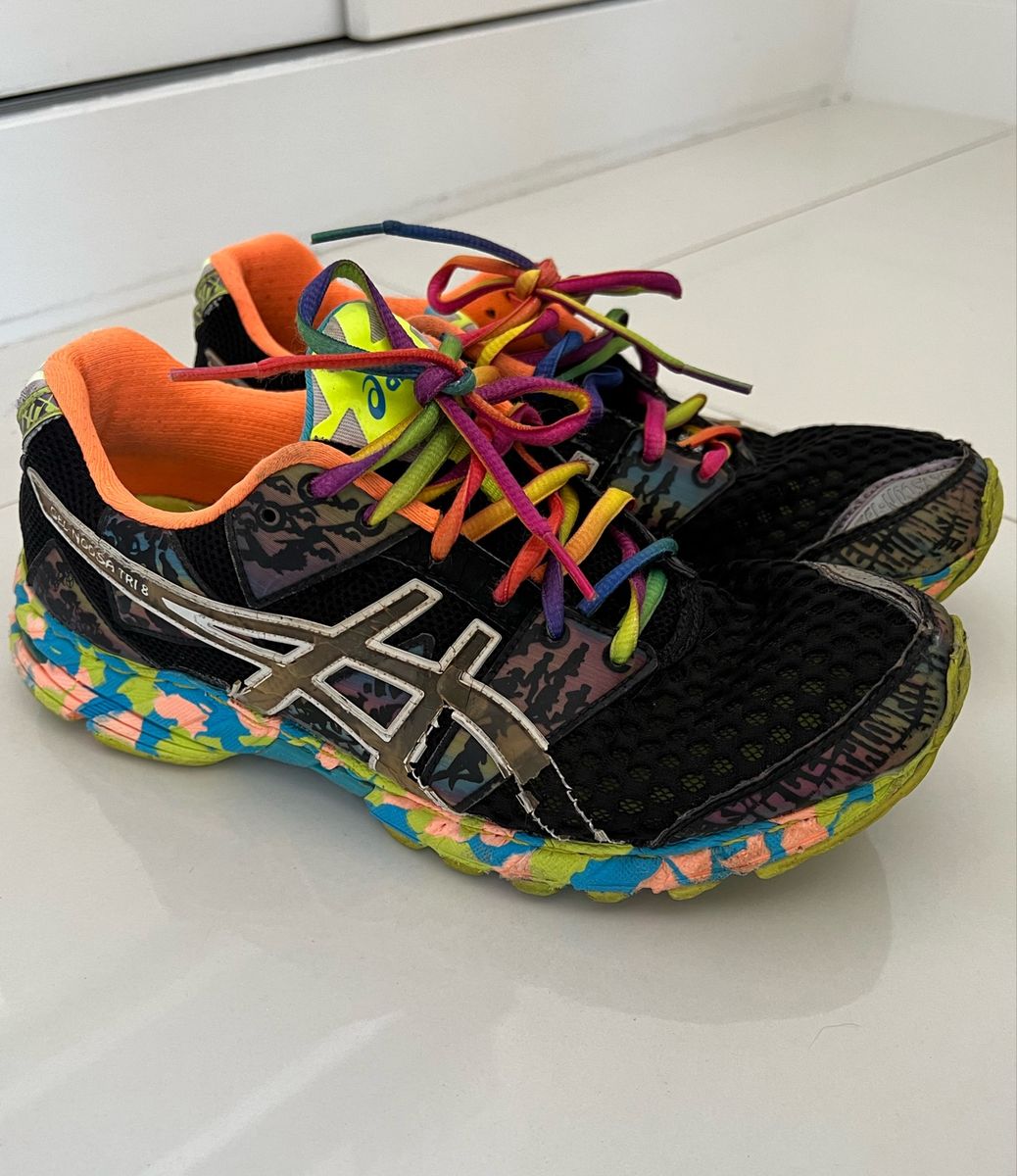 Tênis Asics Colorido | Tênis Feminino Asics Usado 79928330 | enjoei