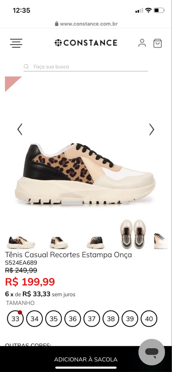 Tênis Constance 37 | Tênis Feminino Constance Usado 89838632 | enjoei