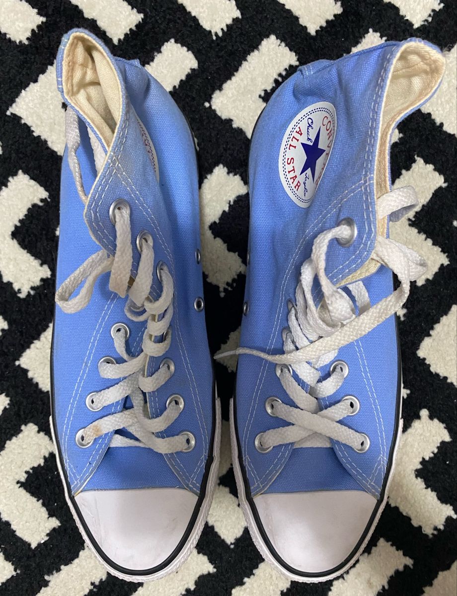 Tênis Converse All Star Azul Claro Chuck Taylor Cano Alto | Tênis ...