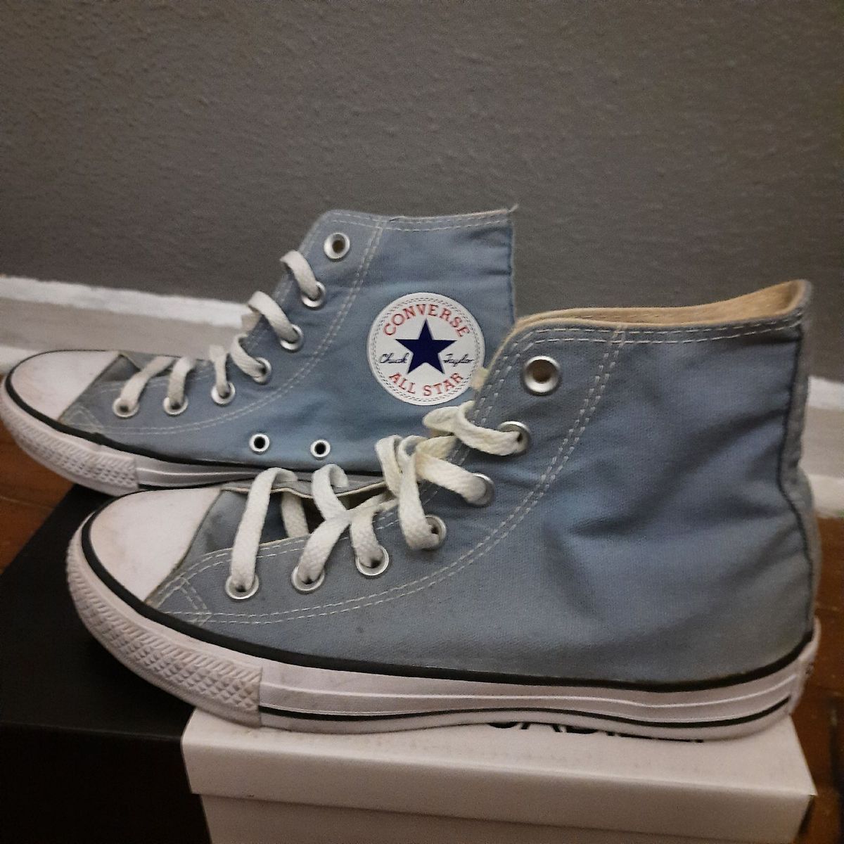 Tenis Converse All Star Cano Alto Azul Claro | Tênis Feminino Converse ...