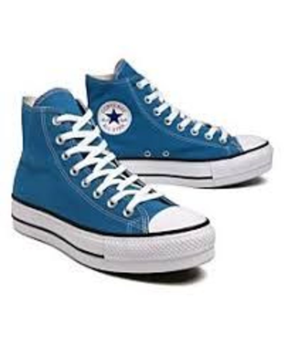 Tênis Converse All Star Chuck Taylor Hi Cano Alto Botinha Azul Celeste ...