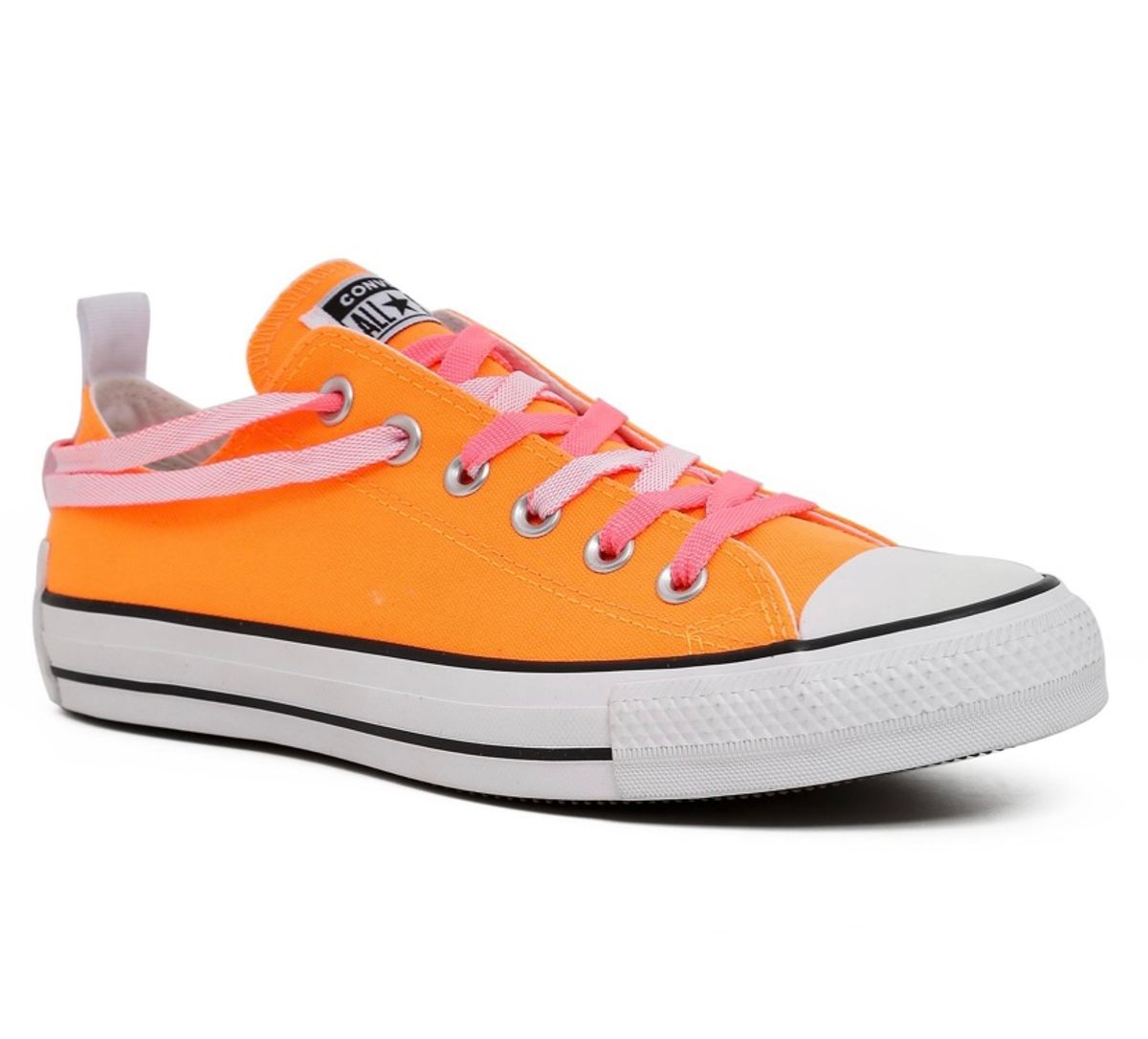 Tênis Converse All Star Chuck Taylor Lona Laranja Neon | Sapato ...