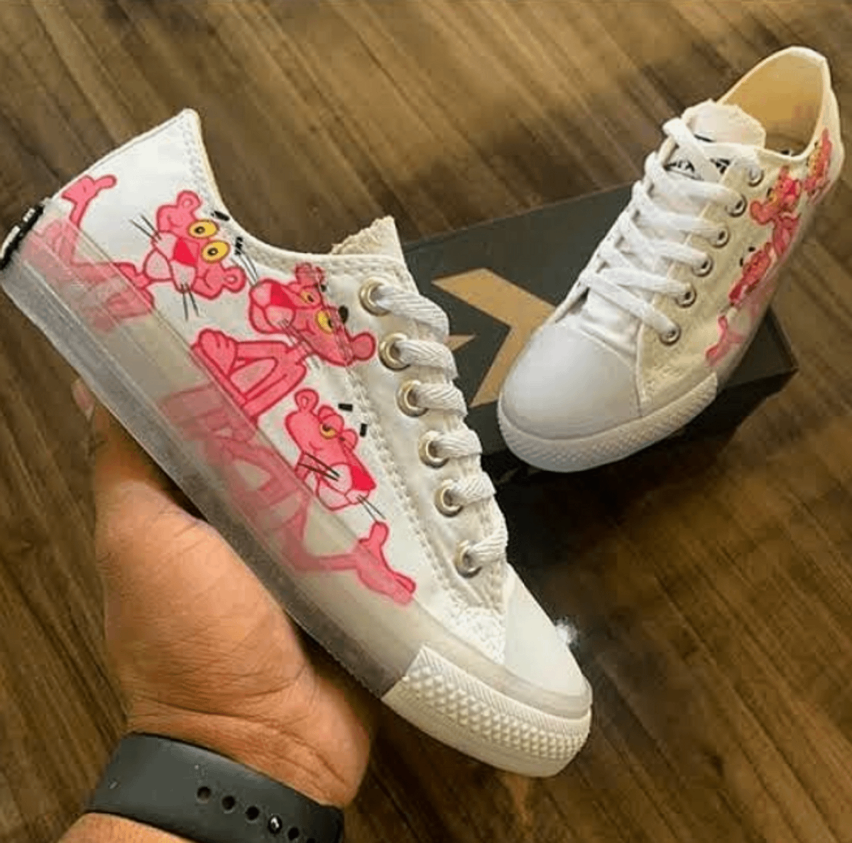 Tênis Converse All Star Personagem Pantera Cor-de-rosa - 35 | Tênis ...