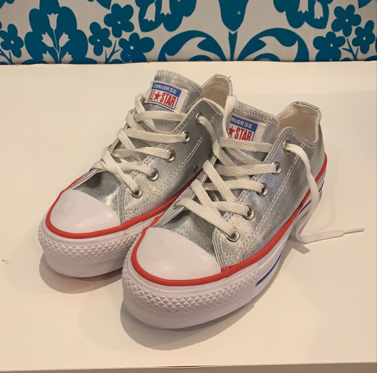 Tênis Converse All Star Prateado | Tênis Feminino Converse Nunca Usado ...