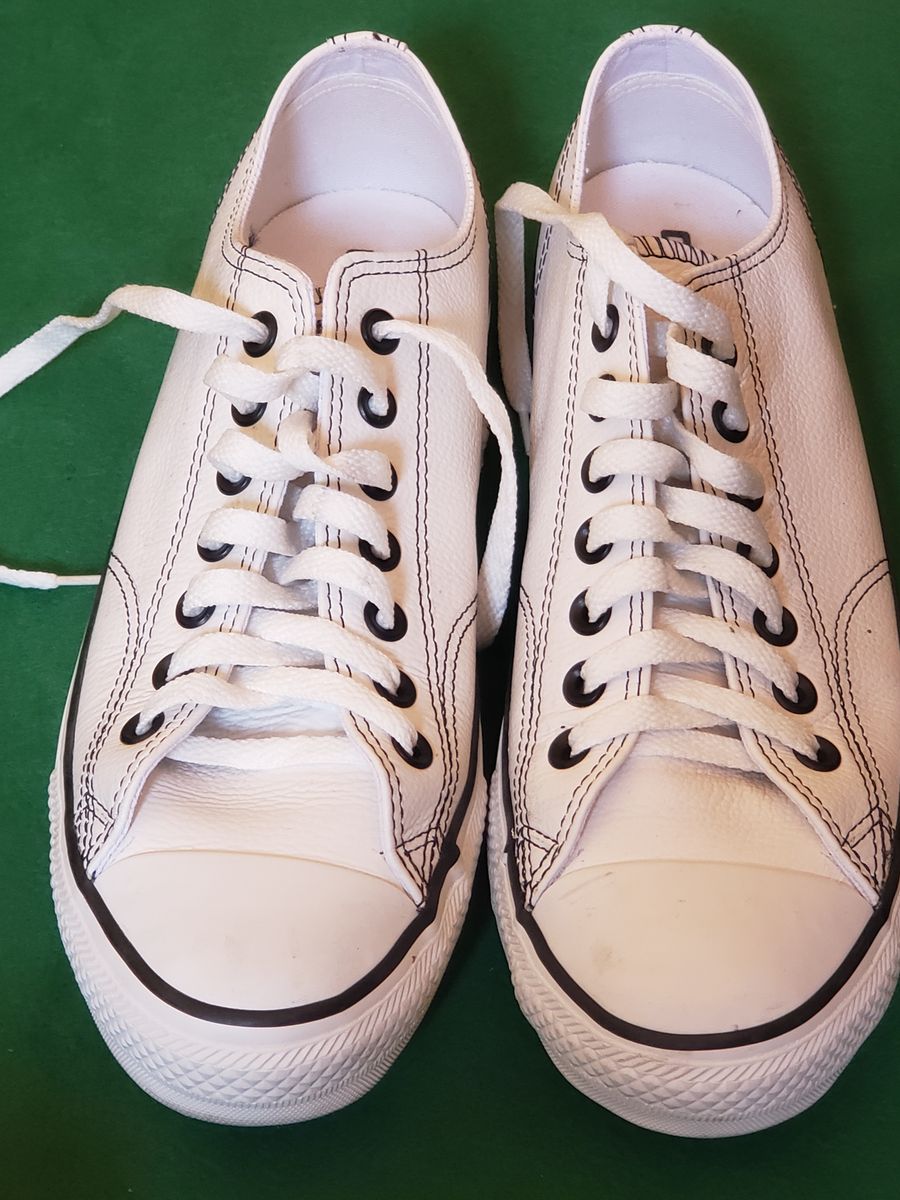 Tênis Couro Converse All Star Branco | Tênis Masculino All Star Usado ...