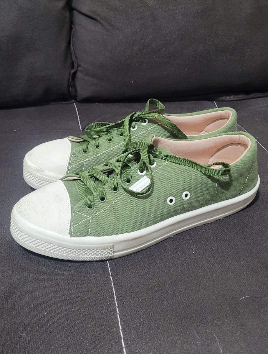 Tênis de Lona Verde Constance | Tênis Feminino Constance Usado 78528656 ...