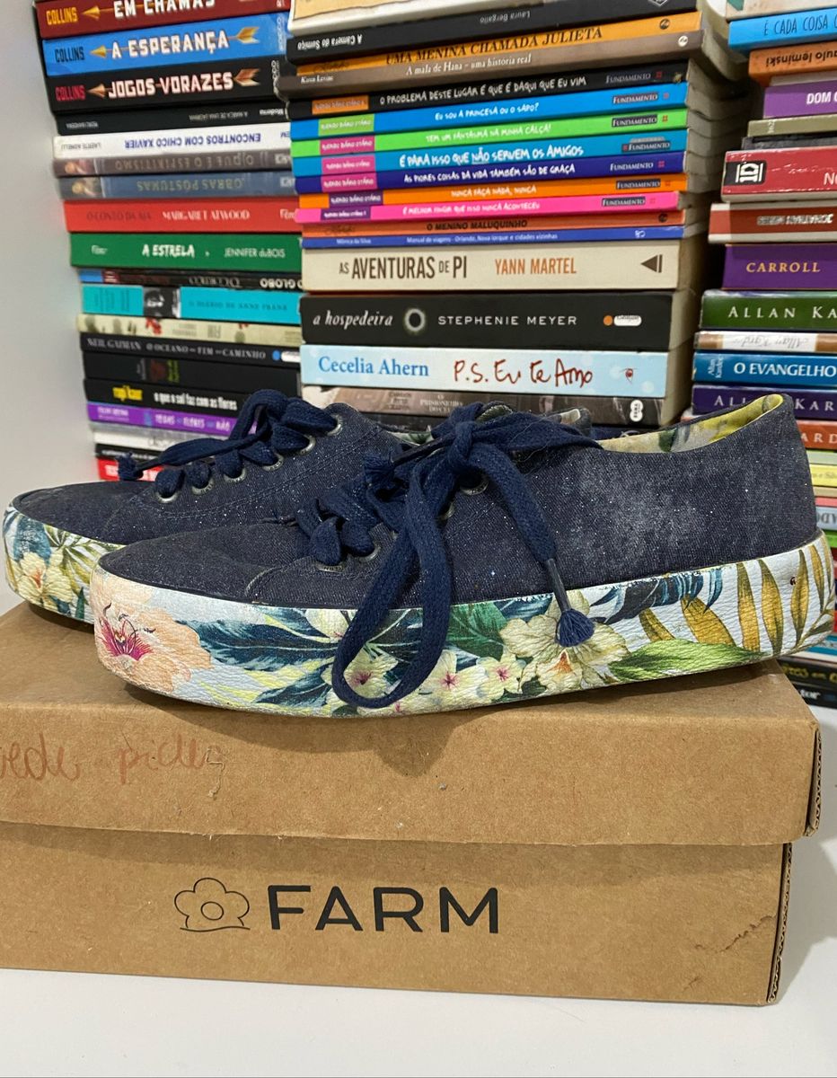 Tenis Farm Floral com Glitter | Tênis Feminino Farm Usado 73188883 | enjoei