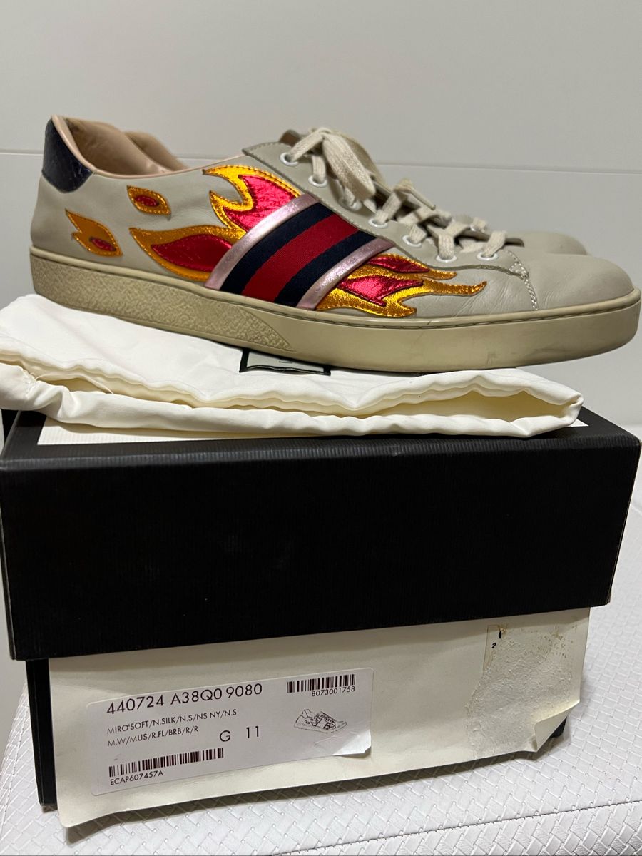 Tenis Gucci Ace Flame 44br G11 | Tênis Masculino Gucci Usado 63275975 ...