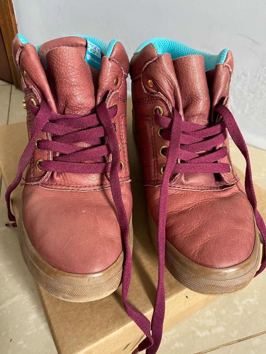 Tênis Mary Jane Cano Curto Roxo com Azul | Tênis Feminino Mary Jane Usado 80597720 | enjoei