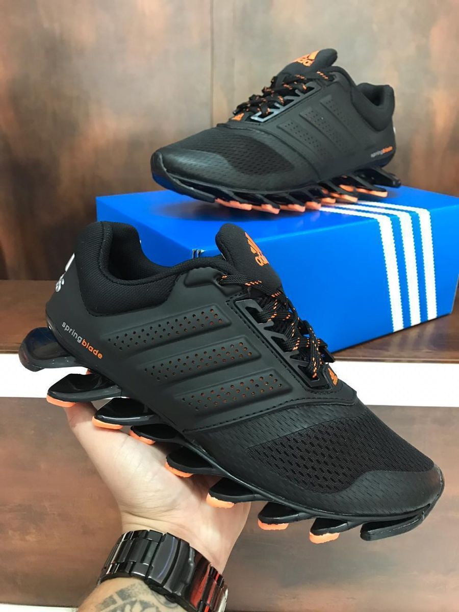 Tenis Masculino Adidas Springblade Preto Laranja 40 | Tênis Masculino ...