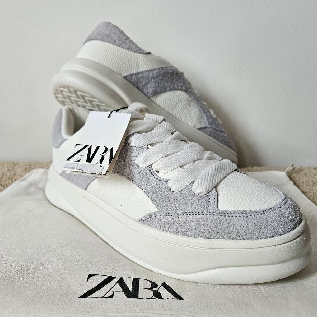 Tênis Masculino Zara com Couro e Solado de Volume - Novo Tam.42 | Tênis ...