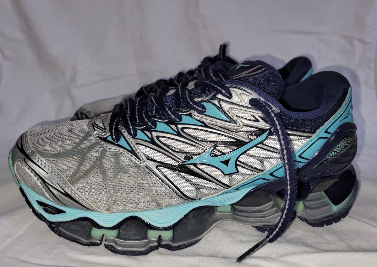Tênis Mizuno Pro 7 Cinza e Azul | Tênis Feminino Mizuno Usado 79973807 ...
