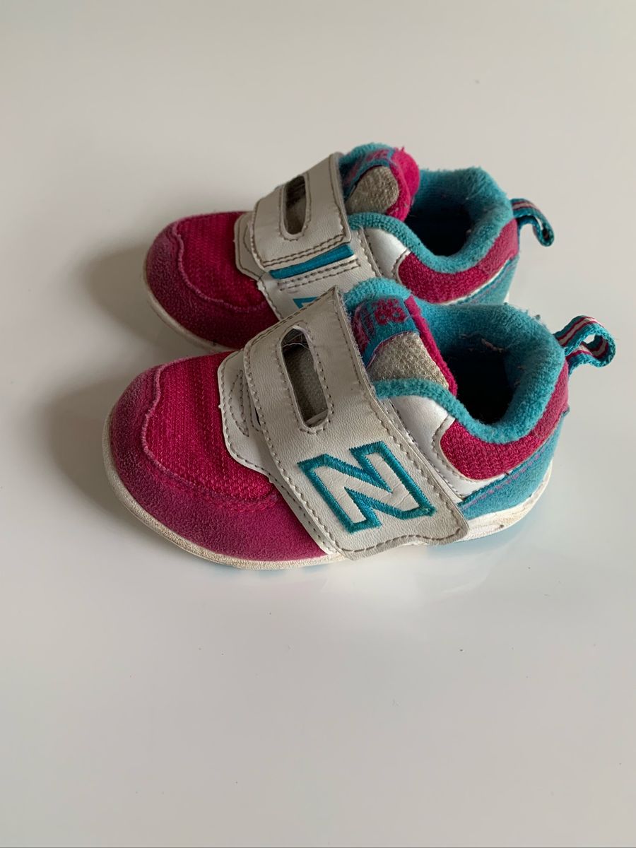 Tenis New Balance Azul e Rosa 18 | Calçado Infantil para Bebê New ...