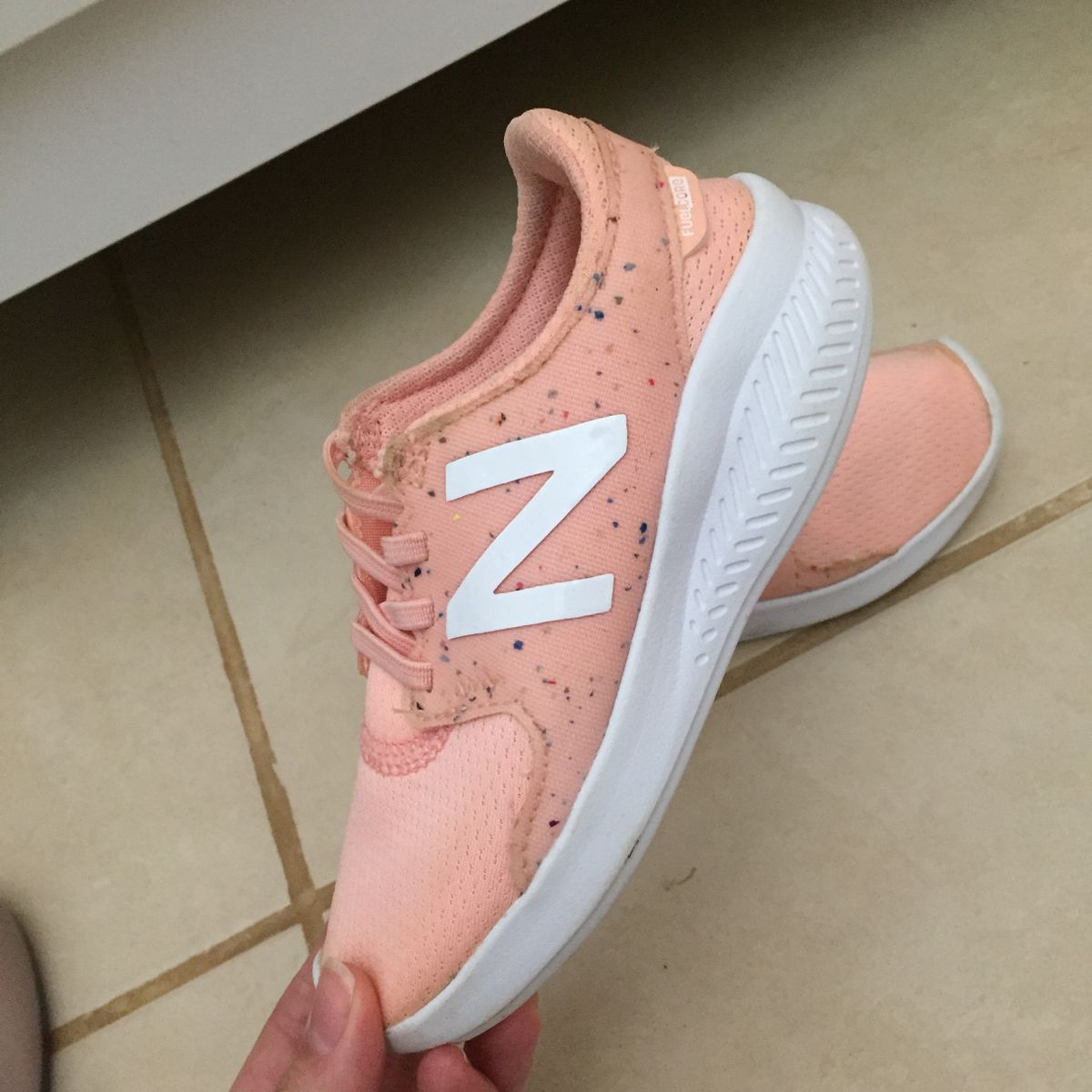 Tenis New Balance Rosa Salmon Original | Calçado Infantil para Meninas ...