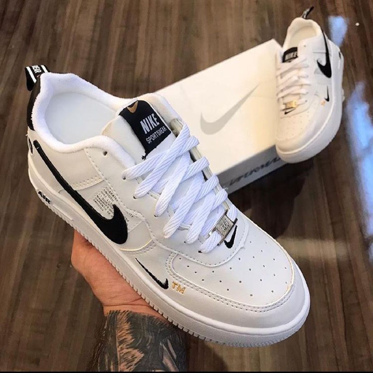 Tênis Nike Air Force Branco com Preto Unissex Envio Imediato | Tênis Feminino Nike Nunca Usado ...