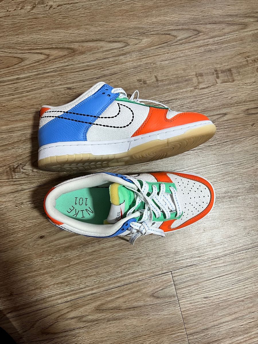 Tênis Nike Colorido Dunk Low 101' Gs | Tênis Feminino Nike Usado ...