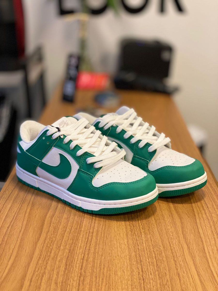 Tênis Nike Dunk Low Verde/branco | Tênis Feminino Nike Nunca Usado ...