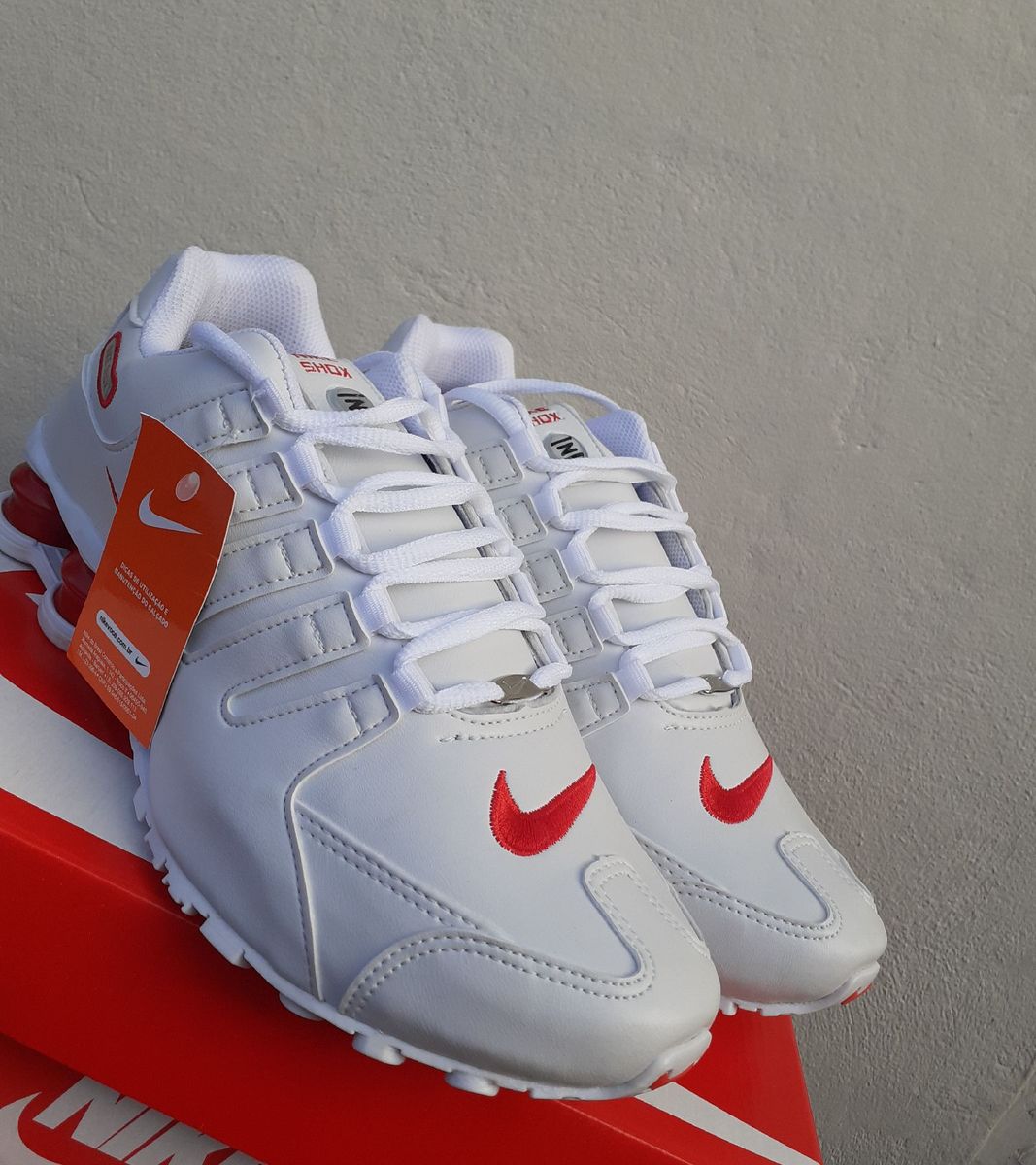 Tênis Nike Shox 4 Molas Branco e Vermelho | Tênis Masculino Nike Nunca ...