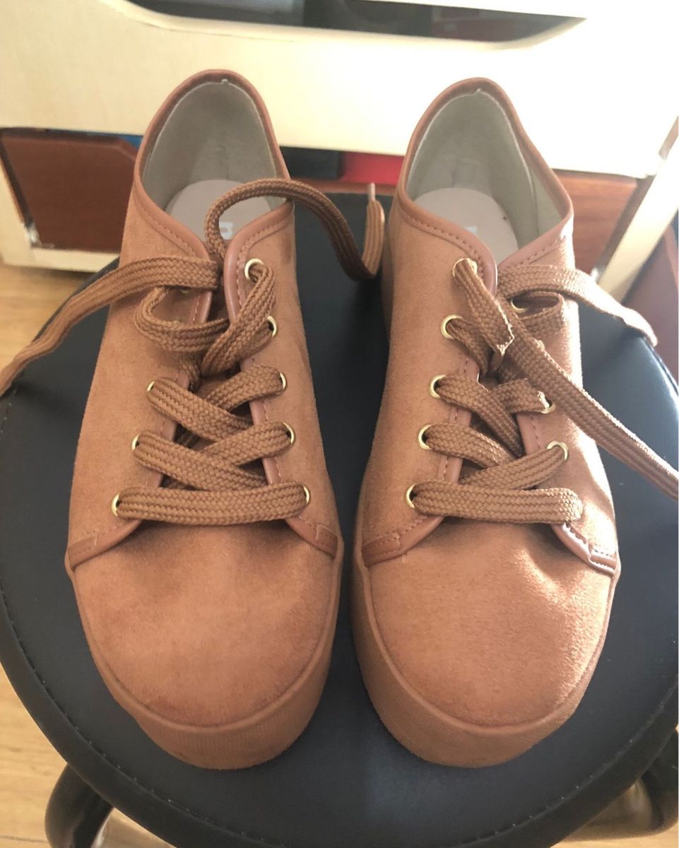 Tenis Plataforma Caramelo | Tênis Feminino Moleca Usado 75043677 | enjoei