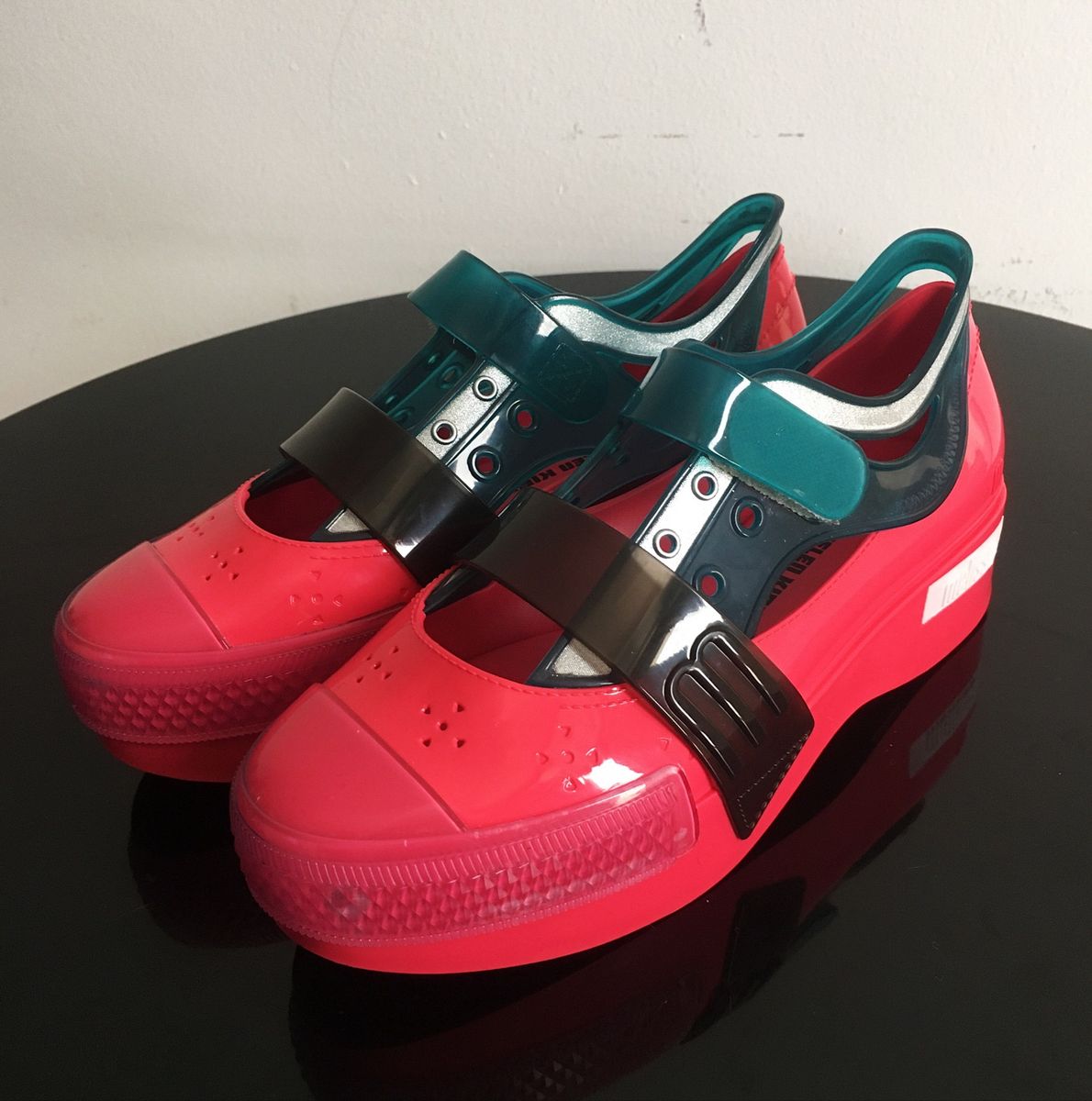 Tênis Plataforma Melissa Core + Hellen Kirkum Verde Rosa | Tênis ...
