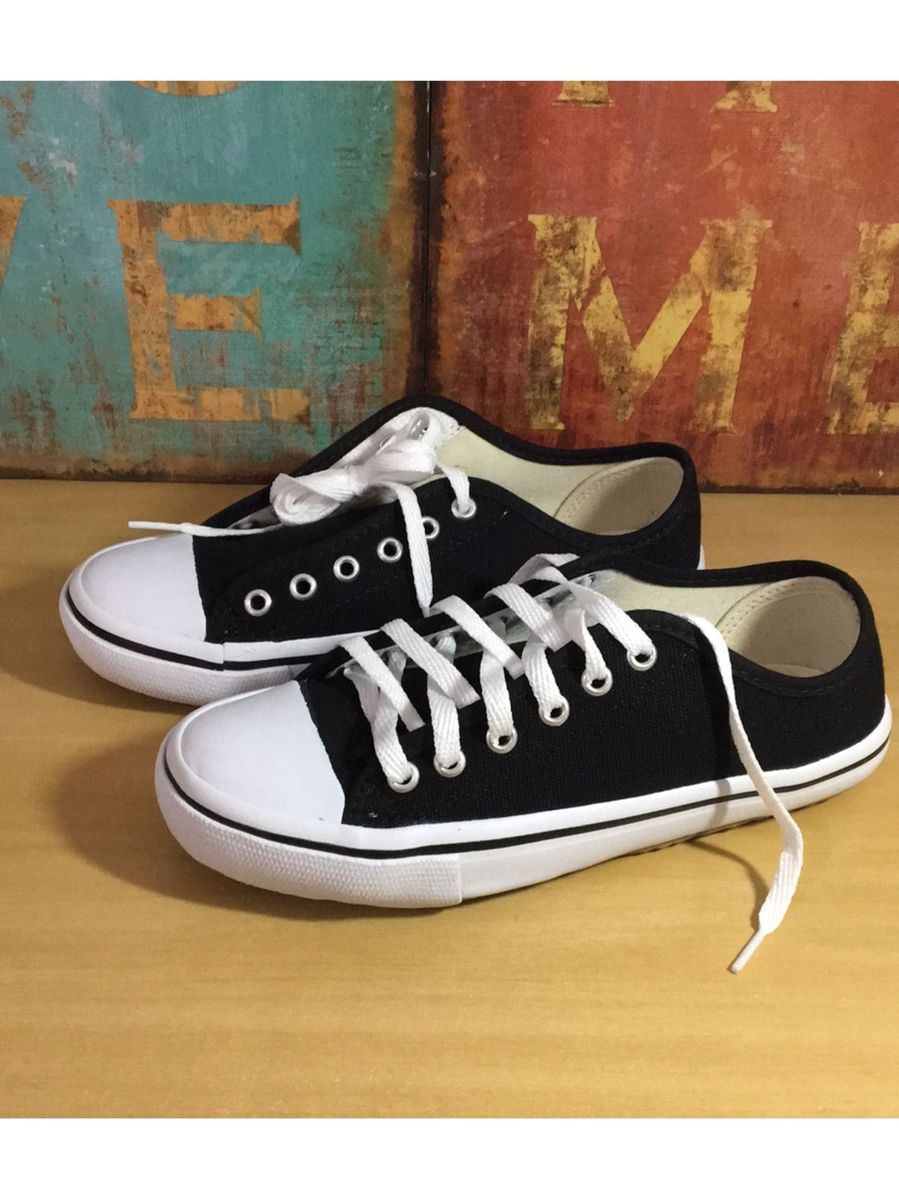Tênis Preto Tipo All Star | Tênis Feminino Nunca Usado 29513736 | enjoei