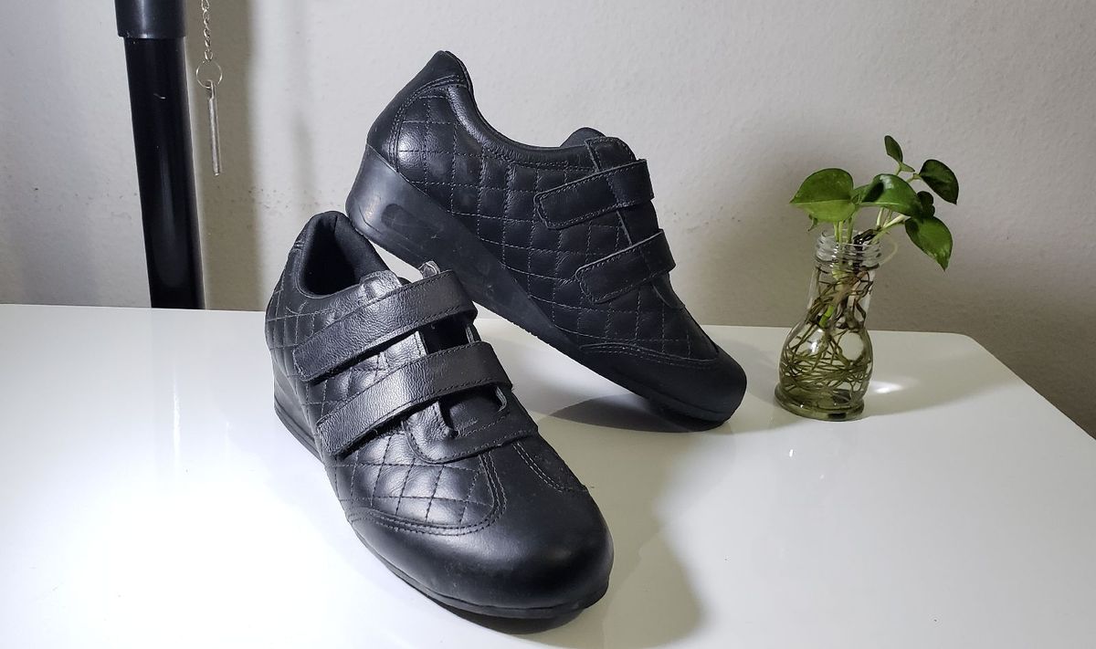 Tênis Preto Velcro + Saltinho Marina Mello Style 38 | Tênis Feminino ...