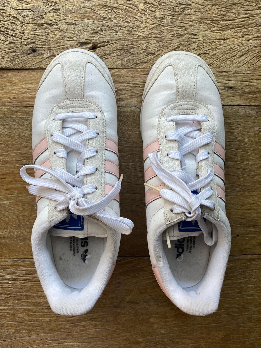 Tenis Samoa Adidas Branco e Rosa Claro Original | Tênis Feminino Adidas ...