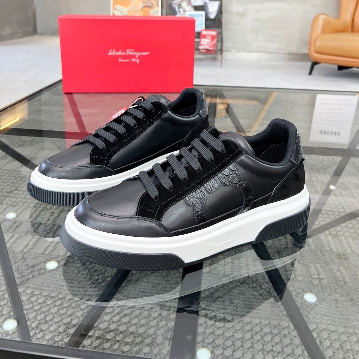 Tenis Sneaker Black Ferragamo Gancini | Tênis Masculino Salvatore ...