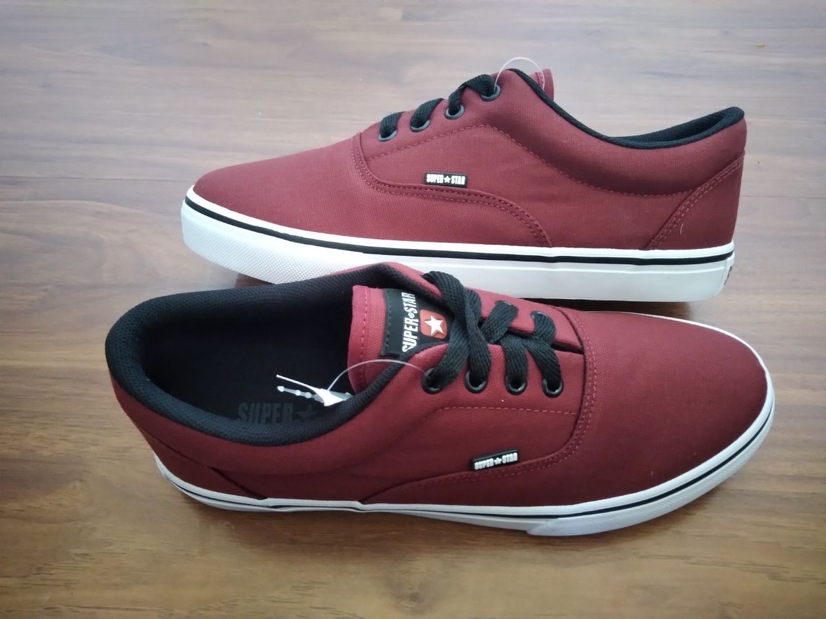 Tênis Super Star Vinho com Goma No Calcanhar | Tênis Masculino Super ...