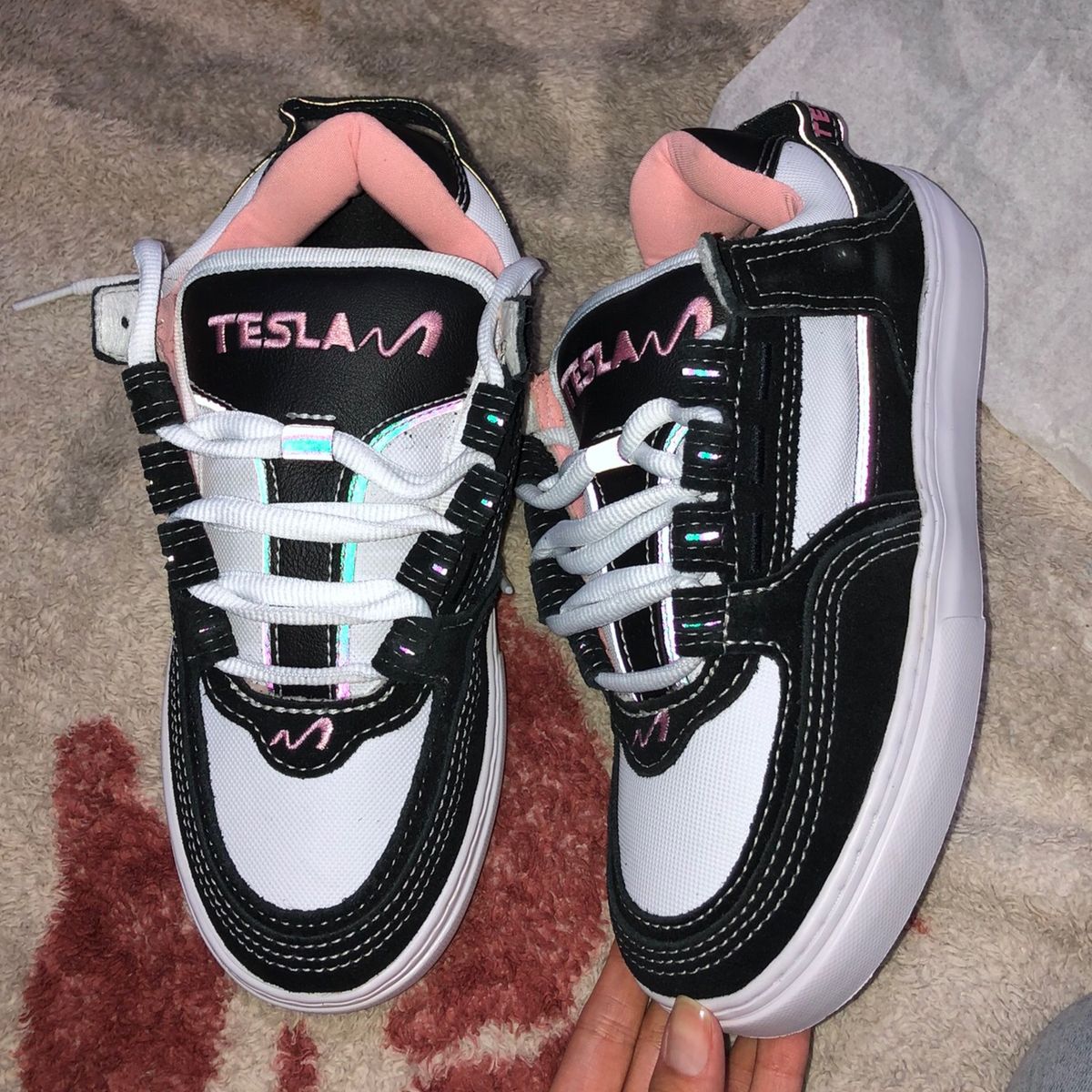 Tênis Tesla Coil Preto e Rosa | Tênis Feminino Tesla Nunca Usado ...