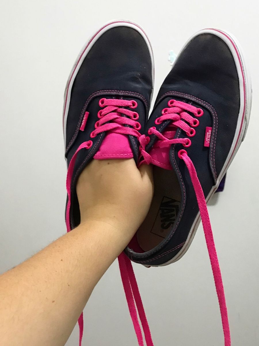 Tênis Vans Azul e Pink | Tênis Feminino Vans Usado 40679376 | enjoei