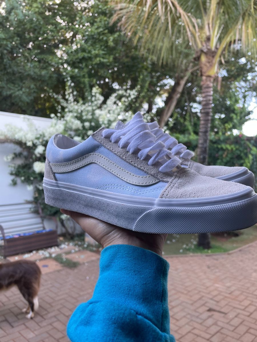 Tênis Vans Old Skool (bleach Wash) Ballad Blue Novo Importado | Tênis Feminino Vans Nunca Usado ...