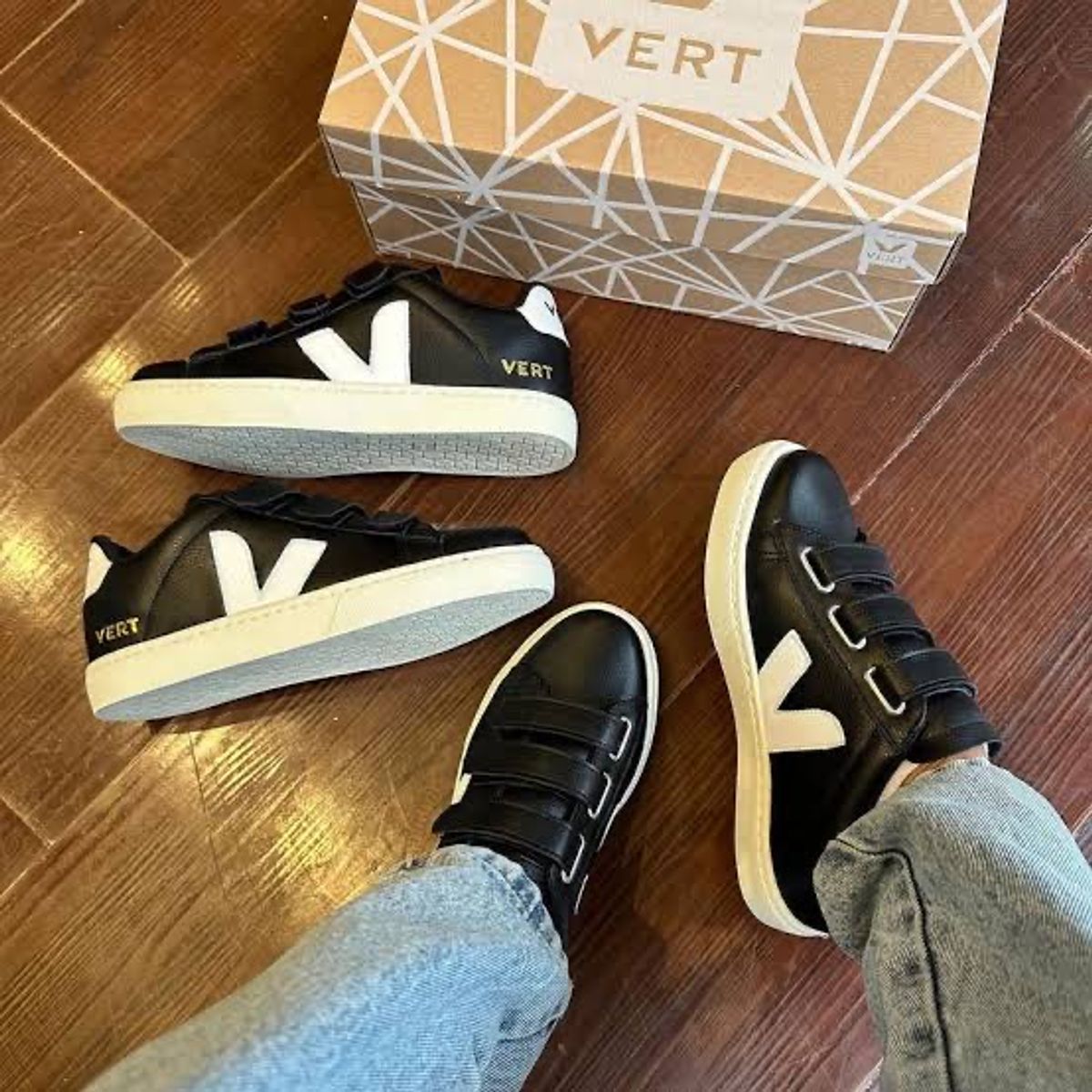 Tênis Vert Veja Velcro Preto Unissex Novo Tamanho 39 | Tênis Feminino ...