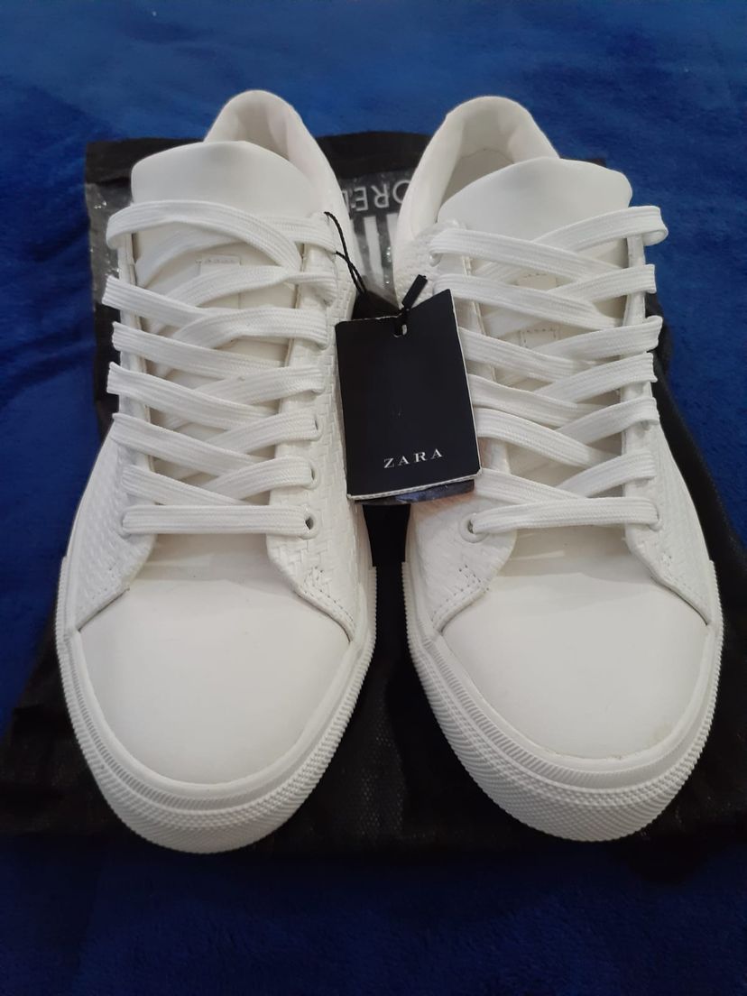 Tênis Zara All White | Tênis Masculino Zara Nunca Usado 58730660 | enjoei