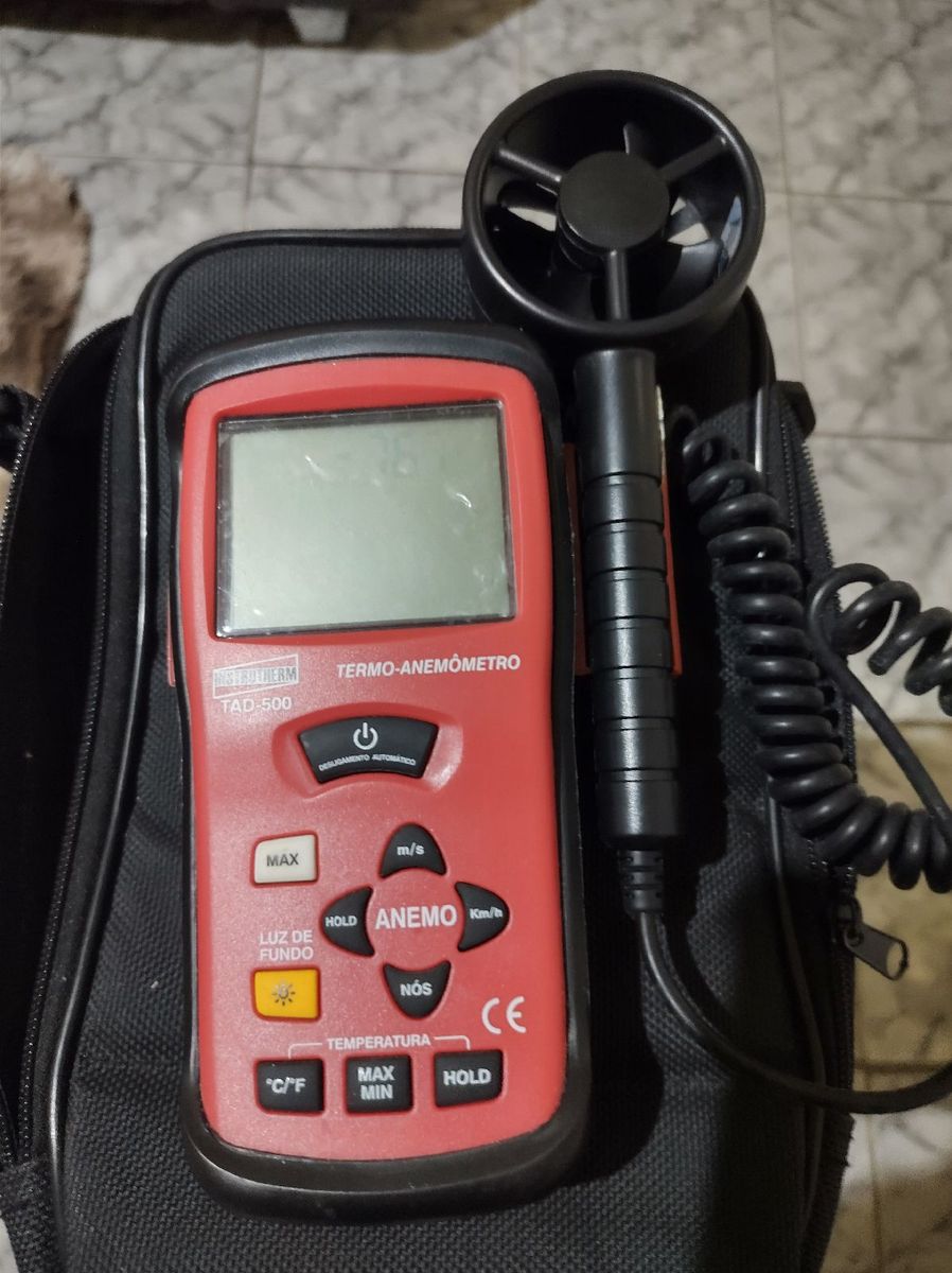 Termo-anemômetro Mod Tad-500 Digital Portátil Escala de 0,3-45 M/s e 0 ...
