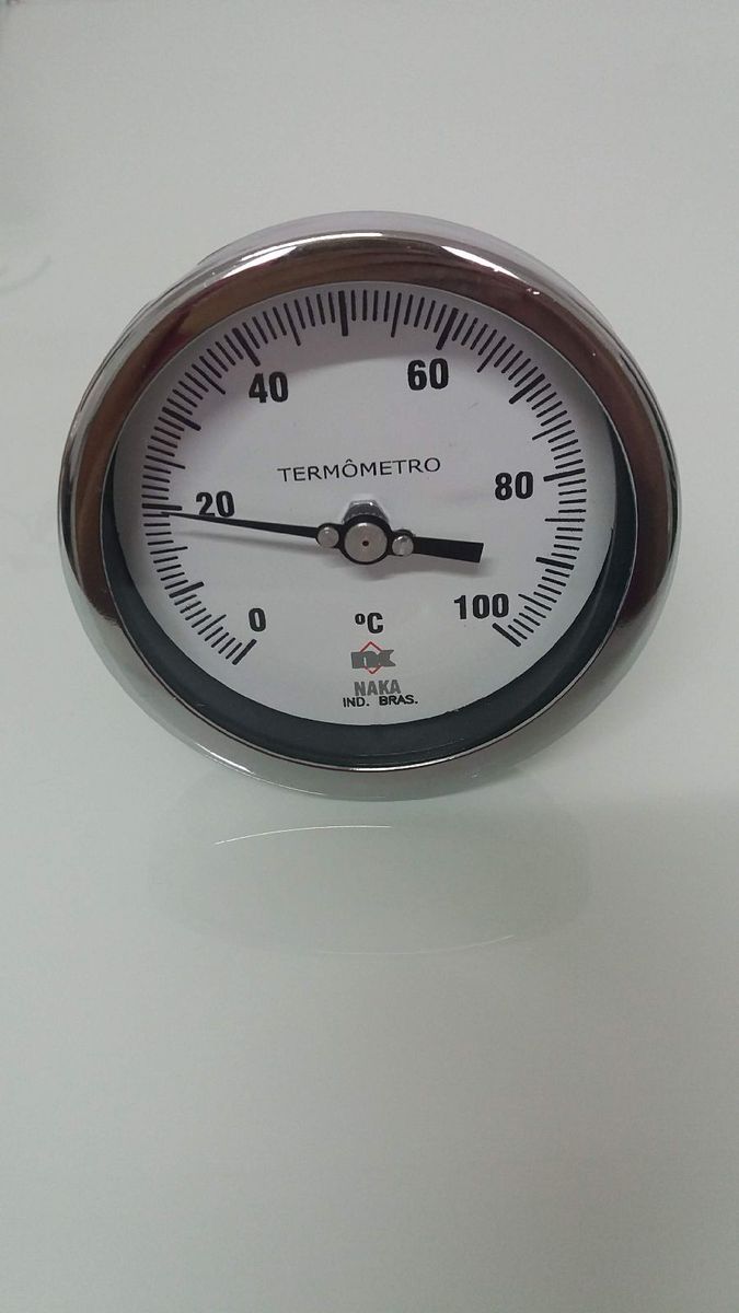 Termômetro Industrial Bimetálico 0 a 100°-aço Rosca 1/4pt L = 100mm ...