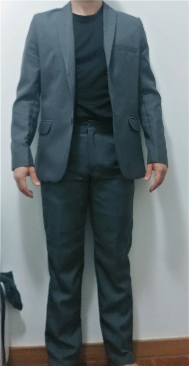 Terno Cinza Claro (forro Simples) Oxford - Tam. 36 | Blazer Masculino ...