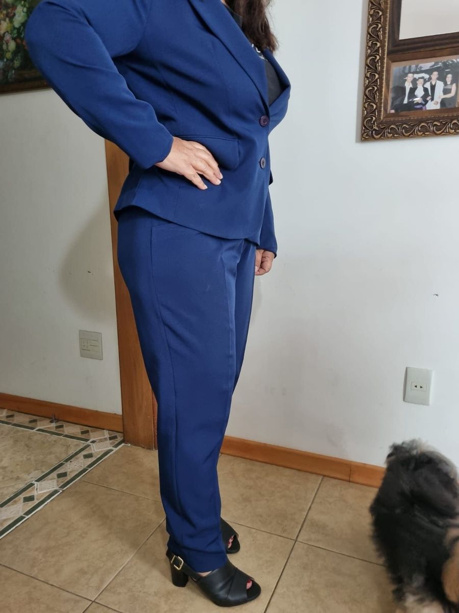 Terno Feminino, Tam 48, Cor Azul Bic | Terno Feminino Seropia Usado ...