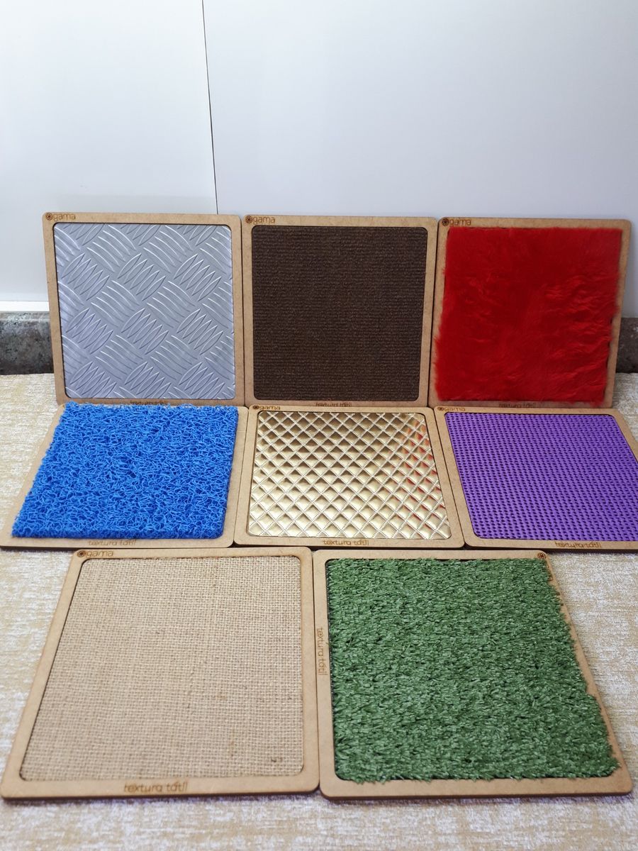 Textura Tátil Big 8 Placas de Mdf de 20x20cm C Texturas Táteis ...