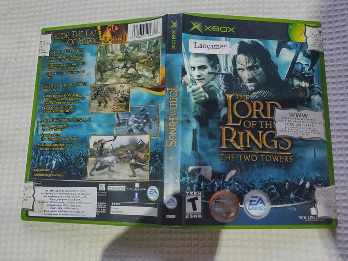 The Lord Of The Rings The Two Towers Original Xbox Clássico | Jogo de ...