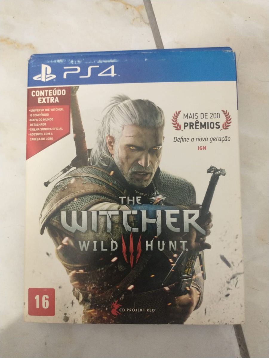 The Witcher Completo Wild Hunt Ps4 - com Mapa Adesivo e Cd de Audio ...