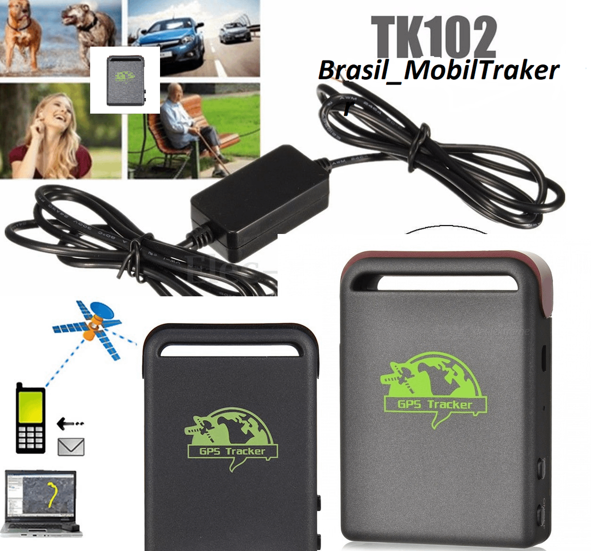 Tk 102/tk 102b/gps/cabo Veicular 12v/moto/carro/caminhao | Item Info & Eletro Tracker 102b Nunca ...