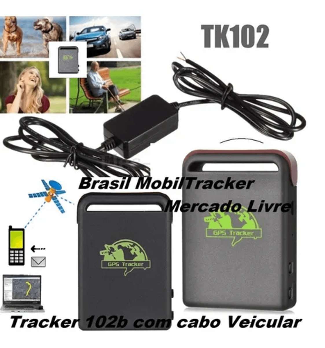 Tk 102/tk 102b/gps/cabo Veicular 12v/moto/carro/caminhao | Item Info & Eletro Brasil ...