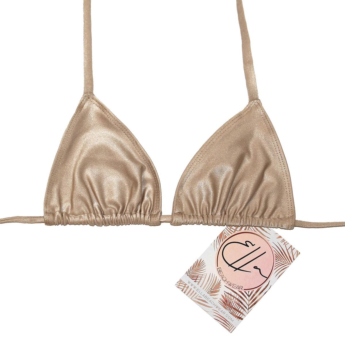 Top Biquíni Cortininha Marquinha Dourado Nude Cirré Moda Praia