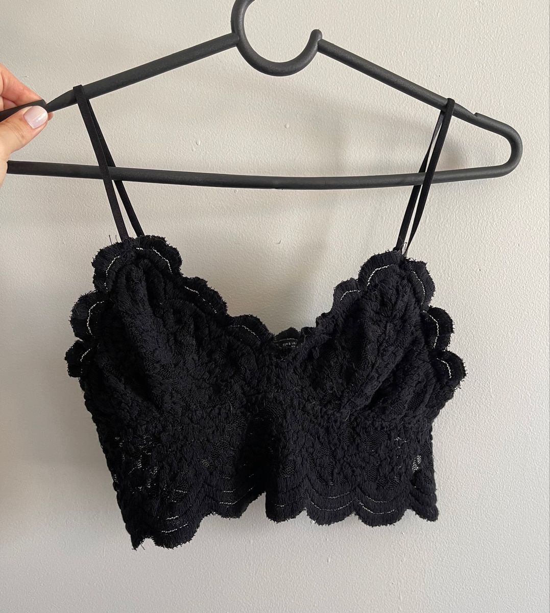 Top Preto Renda | Blusa Feminina Zara Usado 89438618 | enjoei