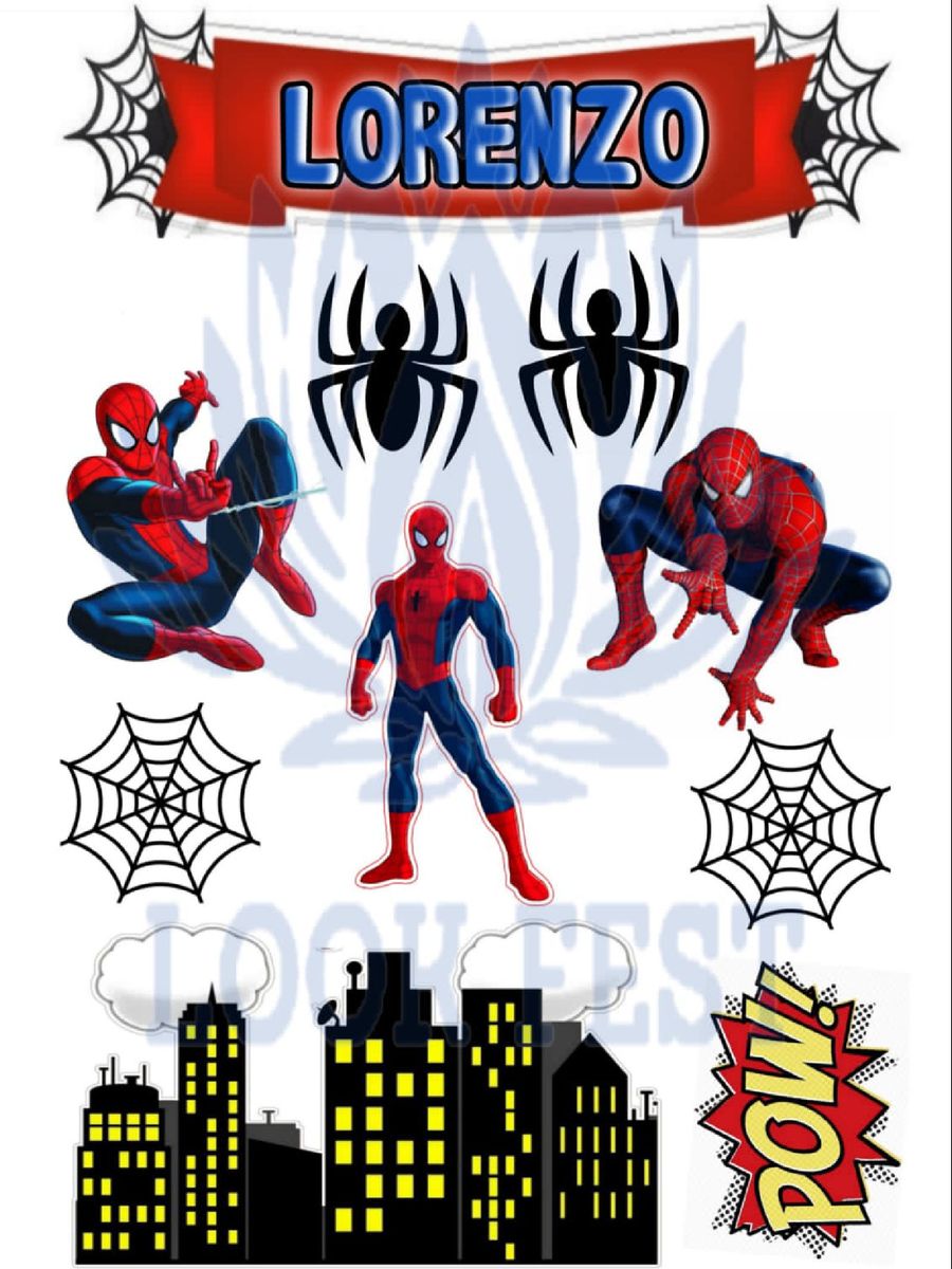 Topo de Bolo Topper de Bolo Homem Aranha. | Item de Papelaria Look Fest ...