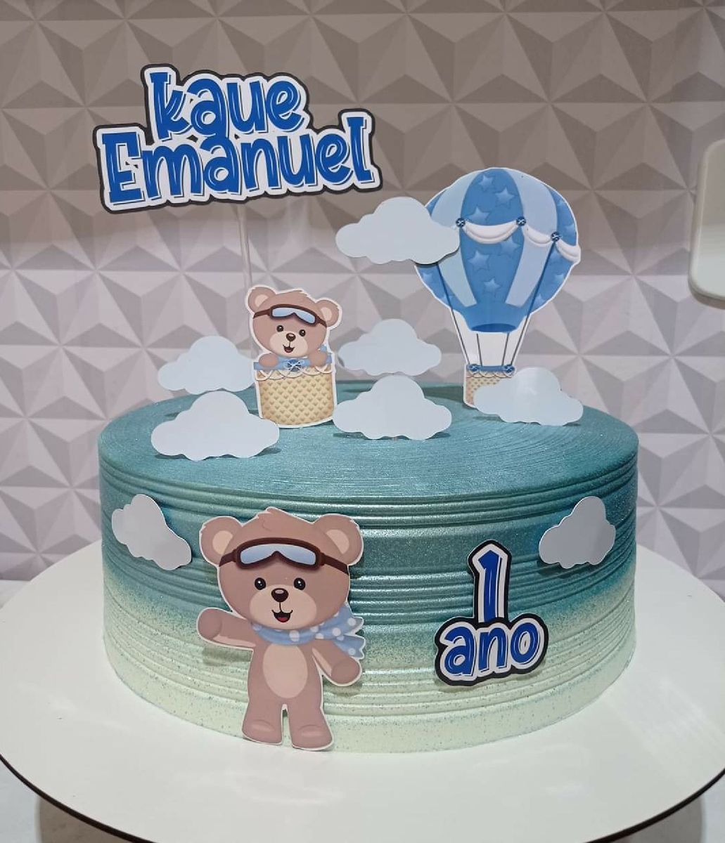 Topo de Bolo Ursinho Baloeiro | Item Infantil Denise Personalizados ... Topo de Bolo Ursinho Baloeiro | Item Infantil Denise Personalizados ...