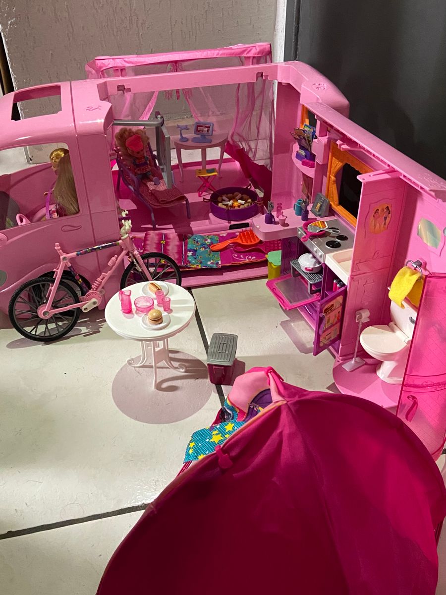 Trailer da Barbie Completo com Cabana | Brinquedo Mattel Usado 73206645 ...