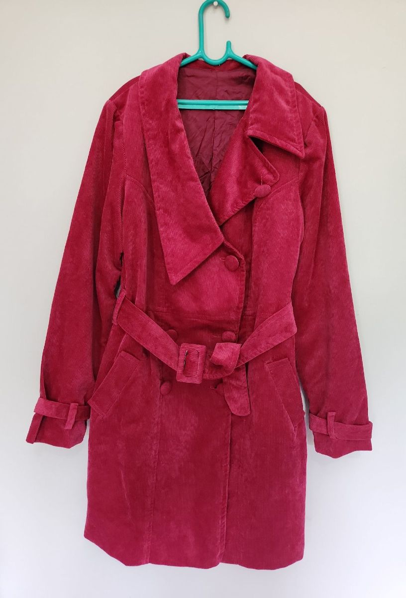 Trench Coat de Veludo | Casaco Feminino Usado 96715262 | enjoei